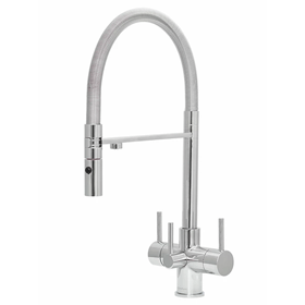 Aquila 3 lever Italian design three way tap & filter Chrome